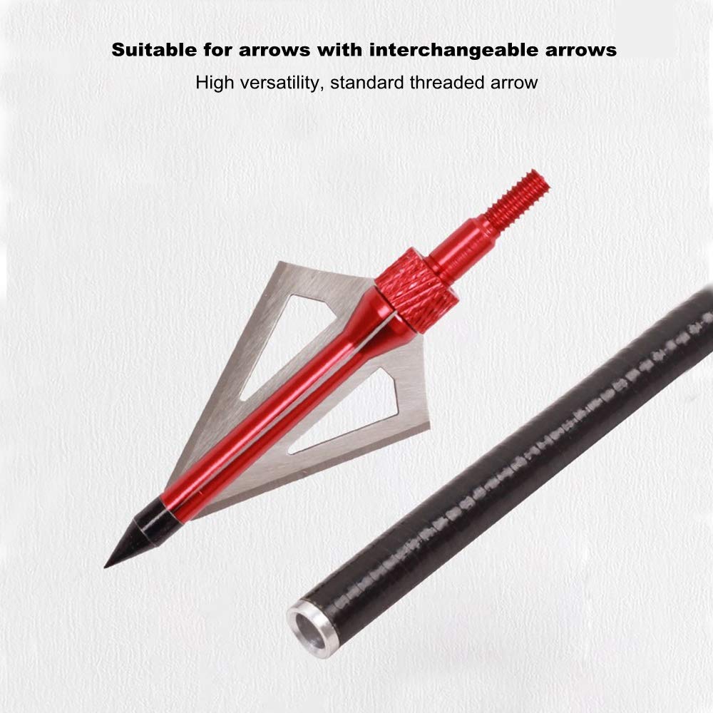 FOUUA Hunting Broadheads, 12Pack 3 Blades Crossbow Broadheads, 100 Grain Archery Broadheads for Crossbow and Compound Bow + 1 Pack Broadhead Storage Case