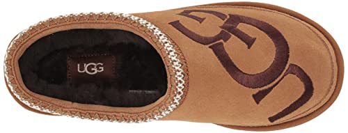 UGG Men's Tasman Logo Slipper, Chestnut/Espresso, 11
