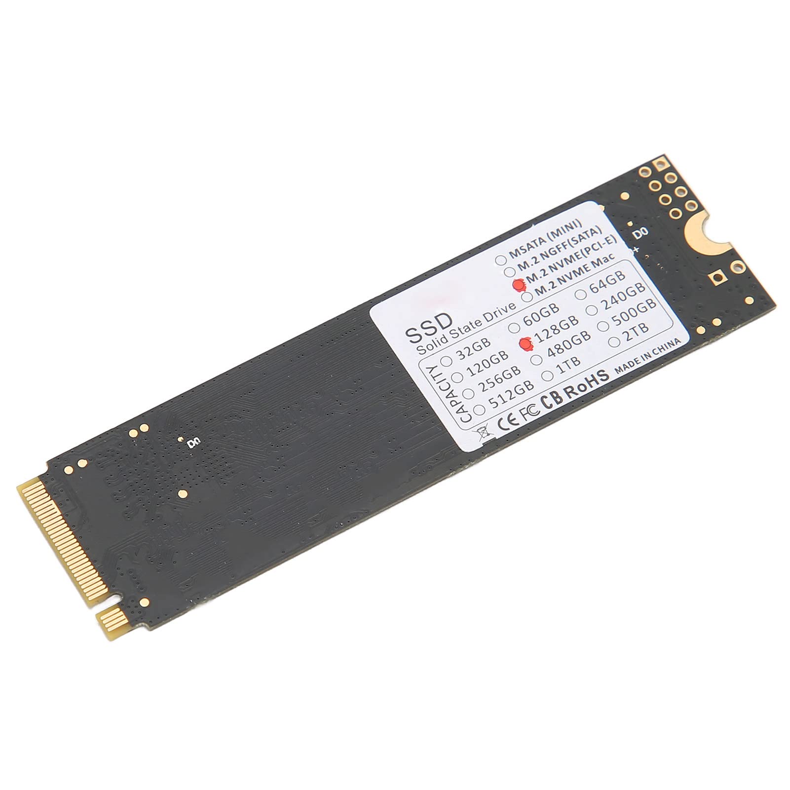 M.2 NVME SSD, High Speed Pcle Transfer Channel, High Impact Resistance, Low Power Consumption No Sound Anti Vibration, e Campaign Platform Standard Suitable for Computers(128GB)