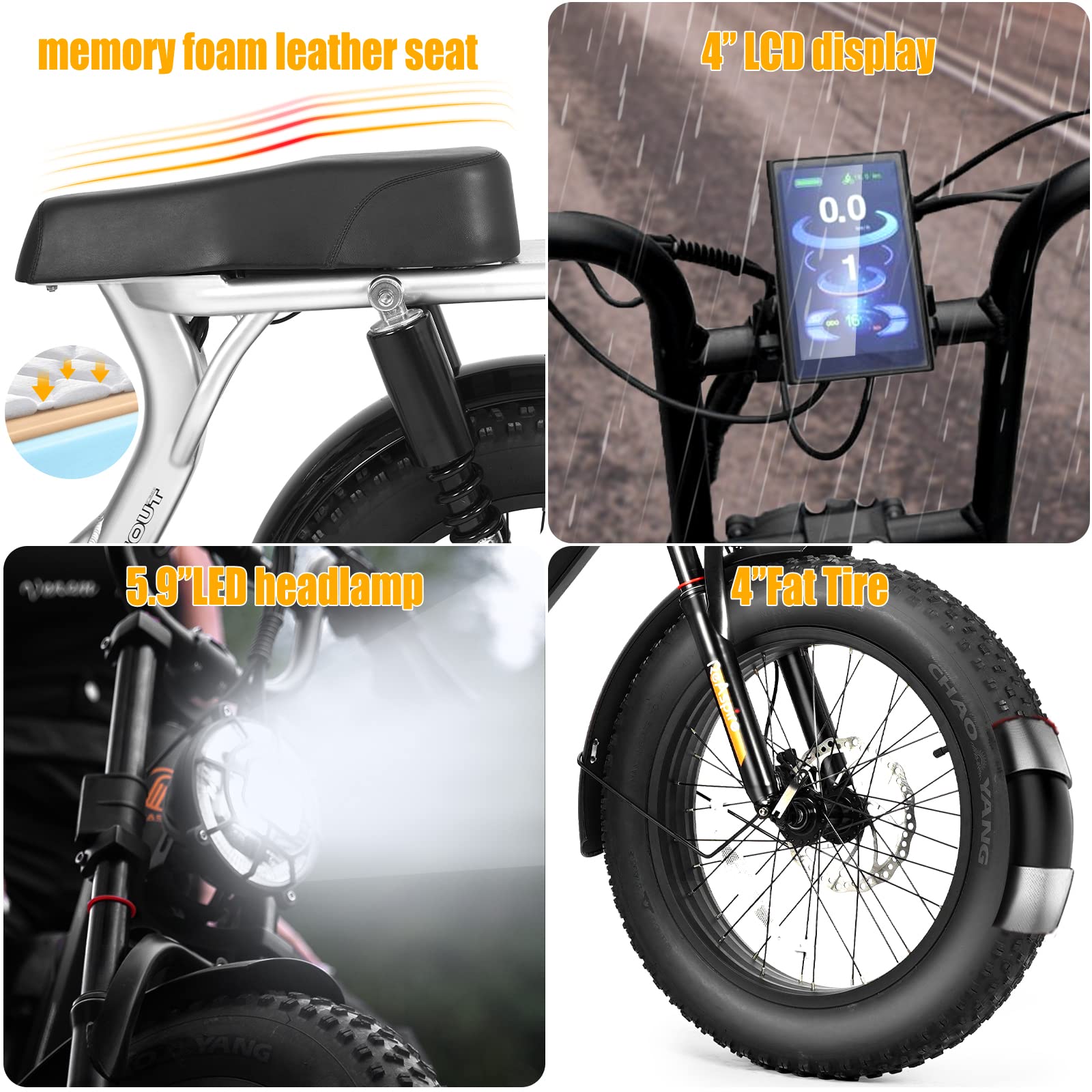 FIOTAS ReAspire Electric Bikes for Adults, 750W BAFANG Motor, 48V 20.1/16.7Ah Battery & 65 Miles Range Dirt E Bikes with 4.0 LCD Display 20'' Fat Tire Commuter with Removable Battery