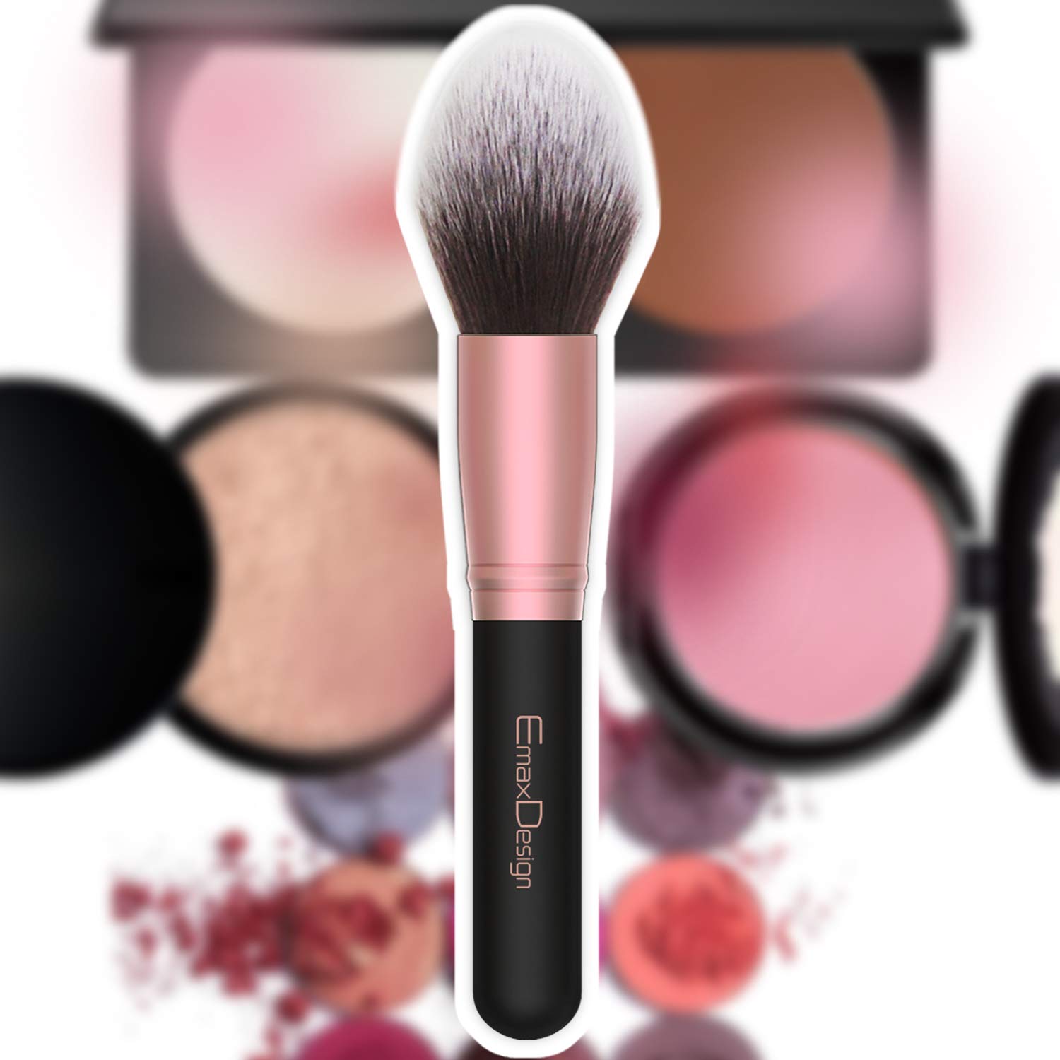 EmaxDesign Makeup Brushes,18 Pcs Professional Makeup Brush Set Premium Synthetic Brush Foundation Blush Concealer Blending Powder Liquid Cream Face Eyeshadow Brushes Kit (Rose Golden)