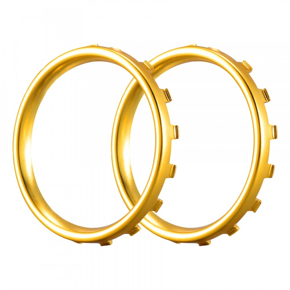 eXtremeRate Matte Chrome Gold Accent Rings Accessories for Xbox One Elite Controller, Replacement Parts Profile Switch Buttons for Xbox One Elite Controller (Model 1698) - Pack of 2