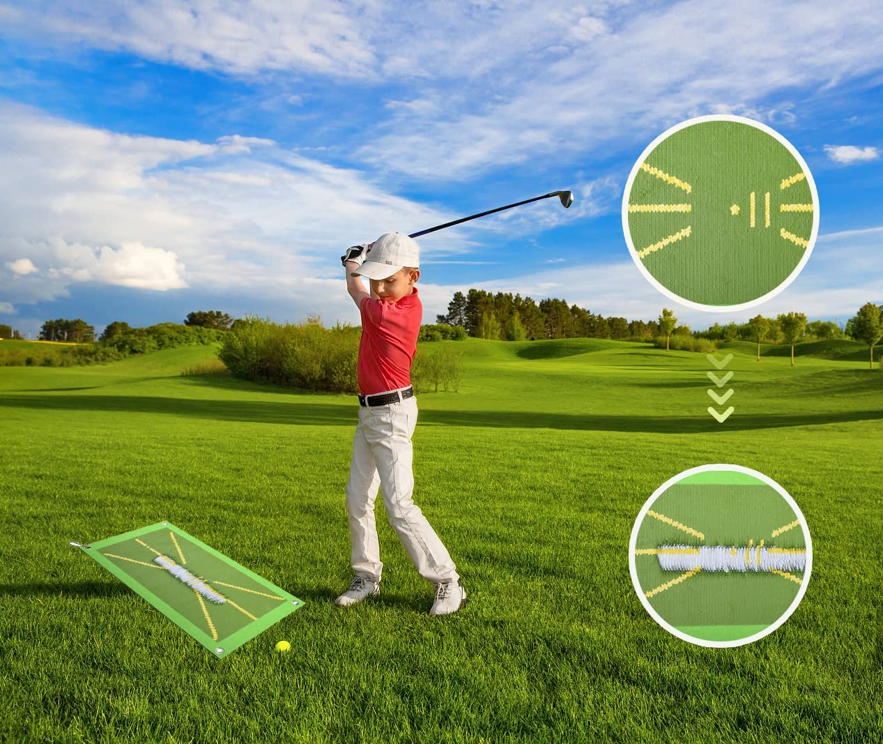 Golf Hitting Mat,Golf Training Mat for Swing Detection Batting,Outdoor/IndoorGolf Batting Mat,Golf Traning Aid Equipment