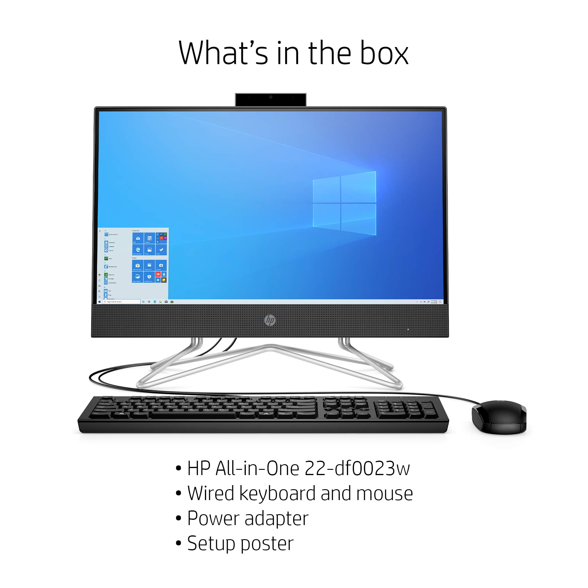 HP 22-DF AMD Ryzen 3 3250U 8GB 1TB HDD 21.5-Inch Full HD Touch Screen All-in-One PC