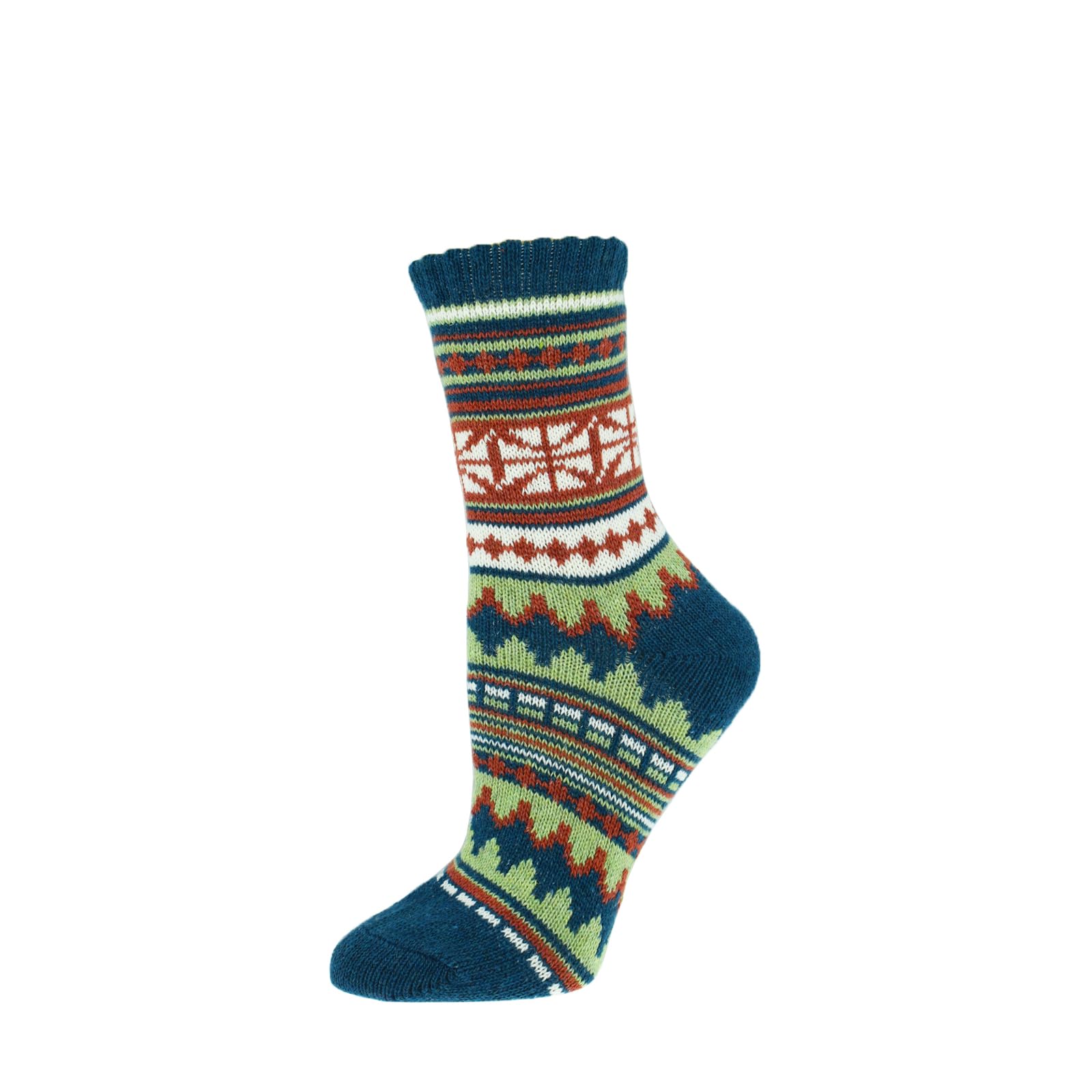 Fly love 5 Pairs Womens Vintage Wool Socks Winter Warm Hiking Thick Thermal Boot Crew Comfy Sock 5-8 (Style C)