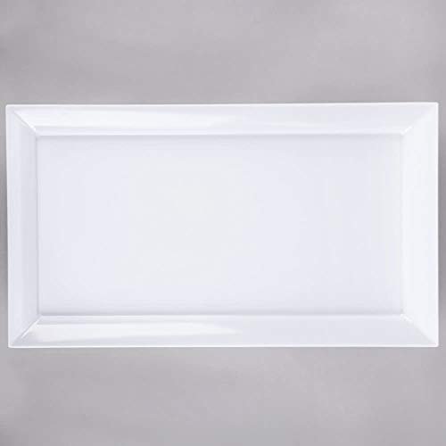 G.E.T. ML-242-W White 28" x 16" Rectangular Tray, Break Resistant Dishwasher Safe Melamine Plastic, Siciliano Collection