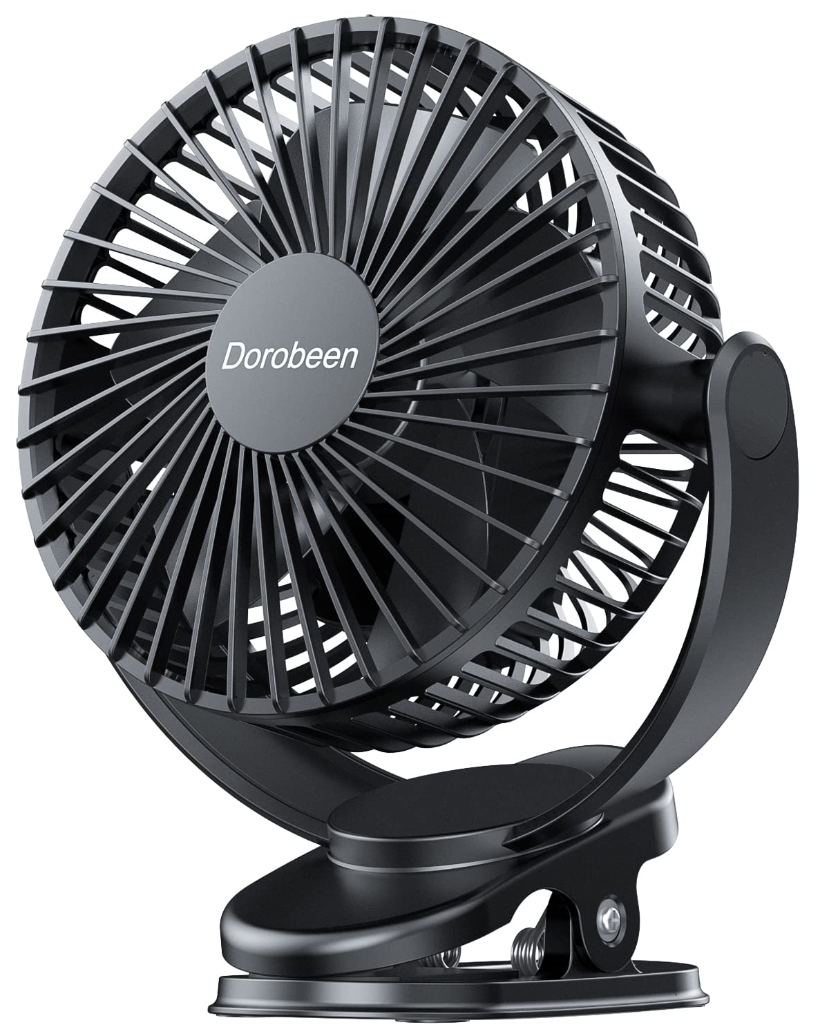 Dorobeen Portable Clip on Fan, 5000mAh Battery Powered Fan, 3 Speed Quiet Rechargeable Mini Desk Fan, 360° Rotate Personal Cooling Fan for Home Office Stroller Camping Golf Cart Fan (BLDC Motor)