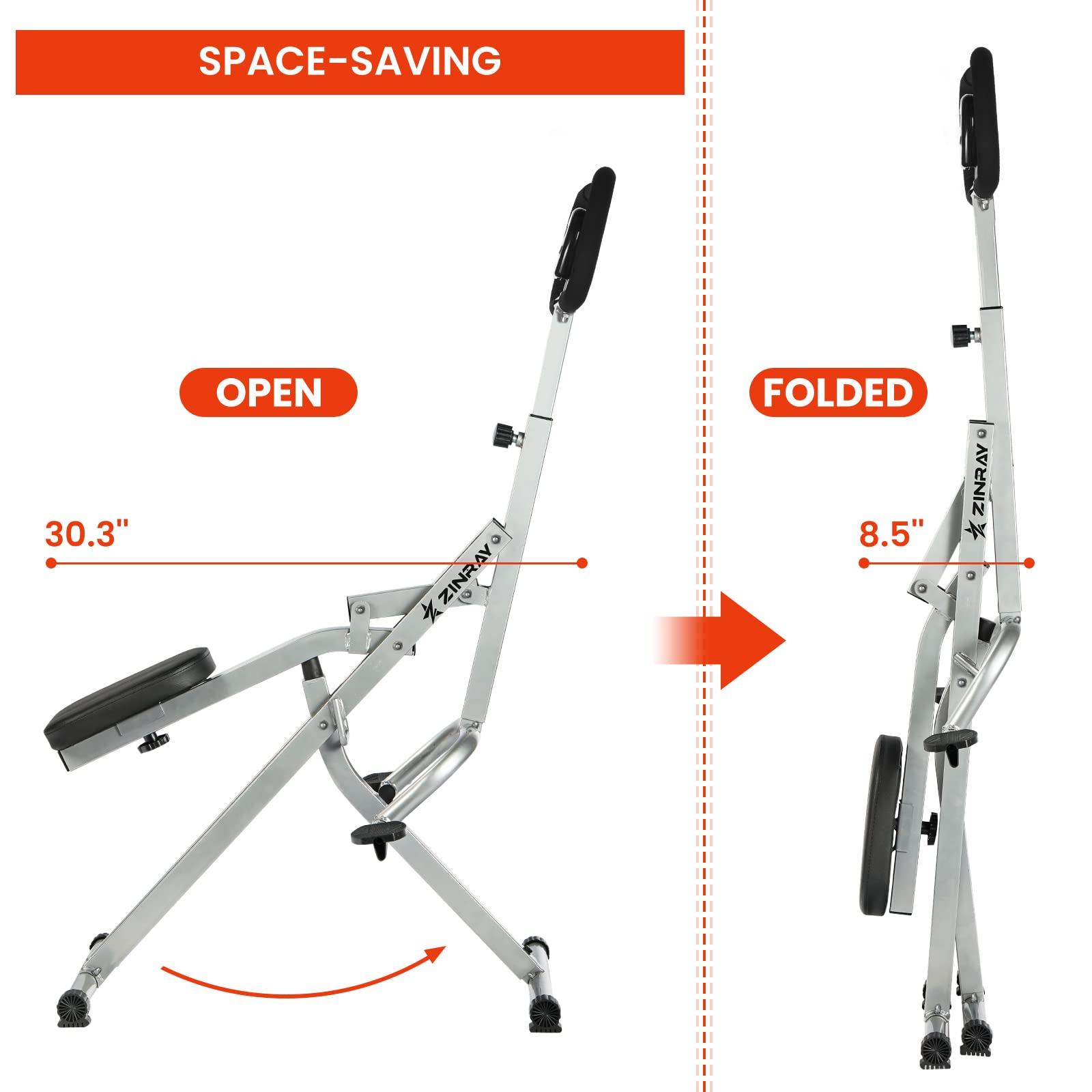 Foldable Squat Machine Rower Ride Fitness Workout Machine
