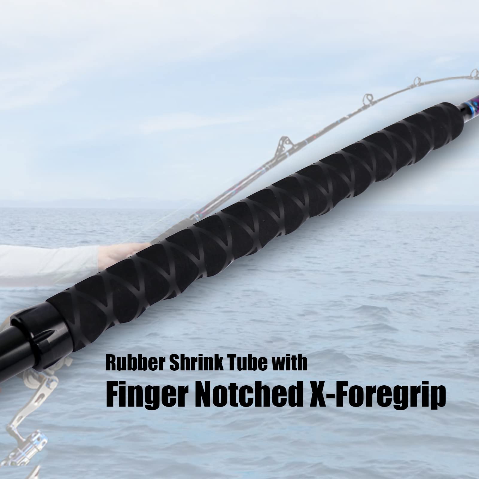 Fiblink 1-Piece Trolling Rod Saltwater Deep Dropper 6-Feet Big Game Rod Conventional Boat Fishing Pole (80-120Lbs)