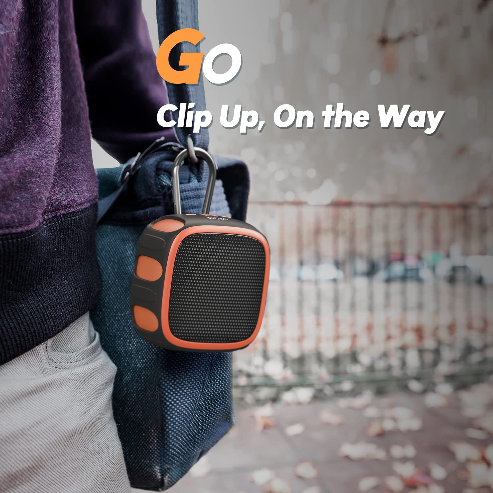 DOSS Waterproof Bluetooth Speaker: Bluetooth 5.0 Dual Pairing Loud Wireless Mini Speaker, 22H Playtime, IP67 Waterproof and Dustproof, Portable Outdoor Speaker for Camping, Hiking, Backpack, Shower