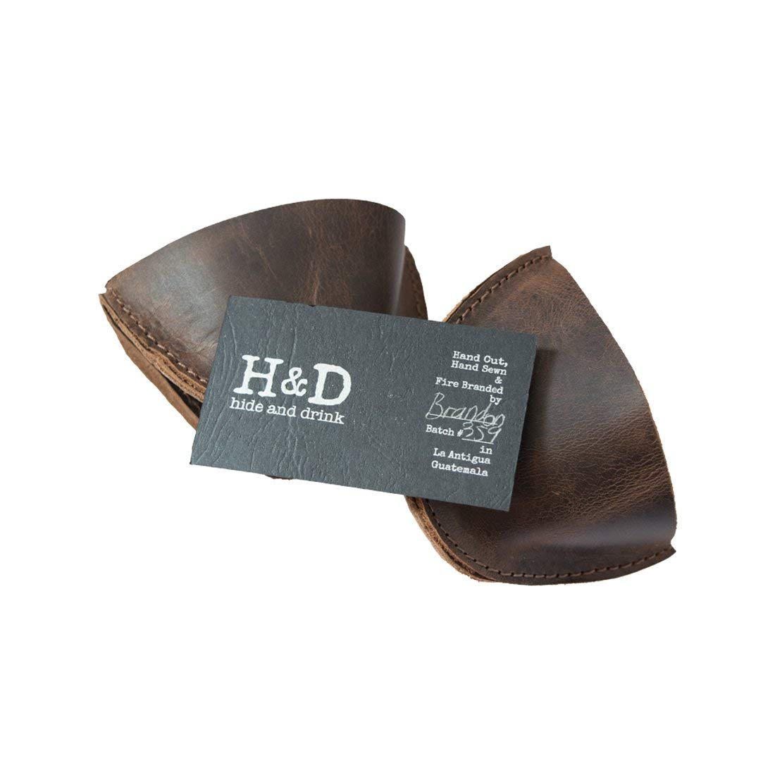 Hide & Drink, Leather Pot Holder Mini Oven Mitt Oven Cooking Pinch Grips (2-Pack) Handmade (Bourbon Brown)