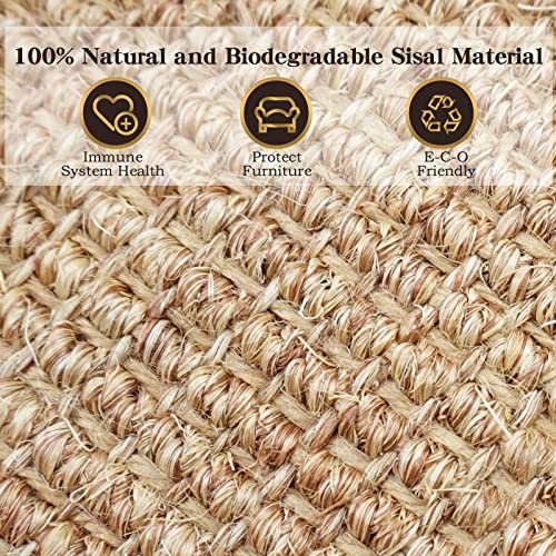 PurrNbark Cat Scratcher for Indoor Cats 23.6 x 15.7 Inch Natural Sisal Cat Scratch Pad Thickened Cat Scratch Mat Durable Scratching Board No Mess