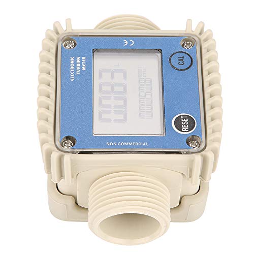 K24 LCD Turbine Digital Fuel Water Hose Flow Meter Widely Used for Chemicals Water, Blue