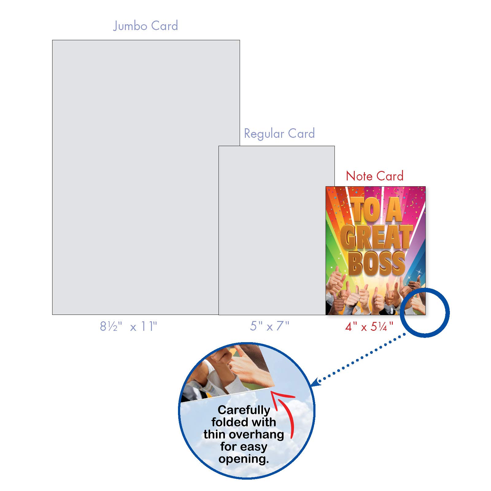 The Best Card Company Great Boss - 20 Assorted Boxed Boss Thank You Note Cards with Envelopes (4 x 5.12 Inch) - Hands Held Out in Appreciation AM5862BYG-B2x10