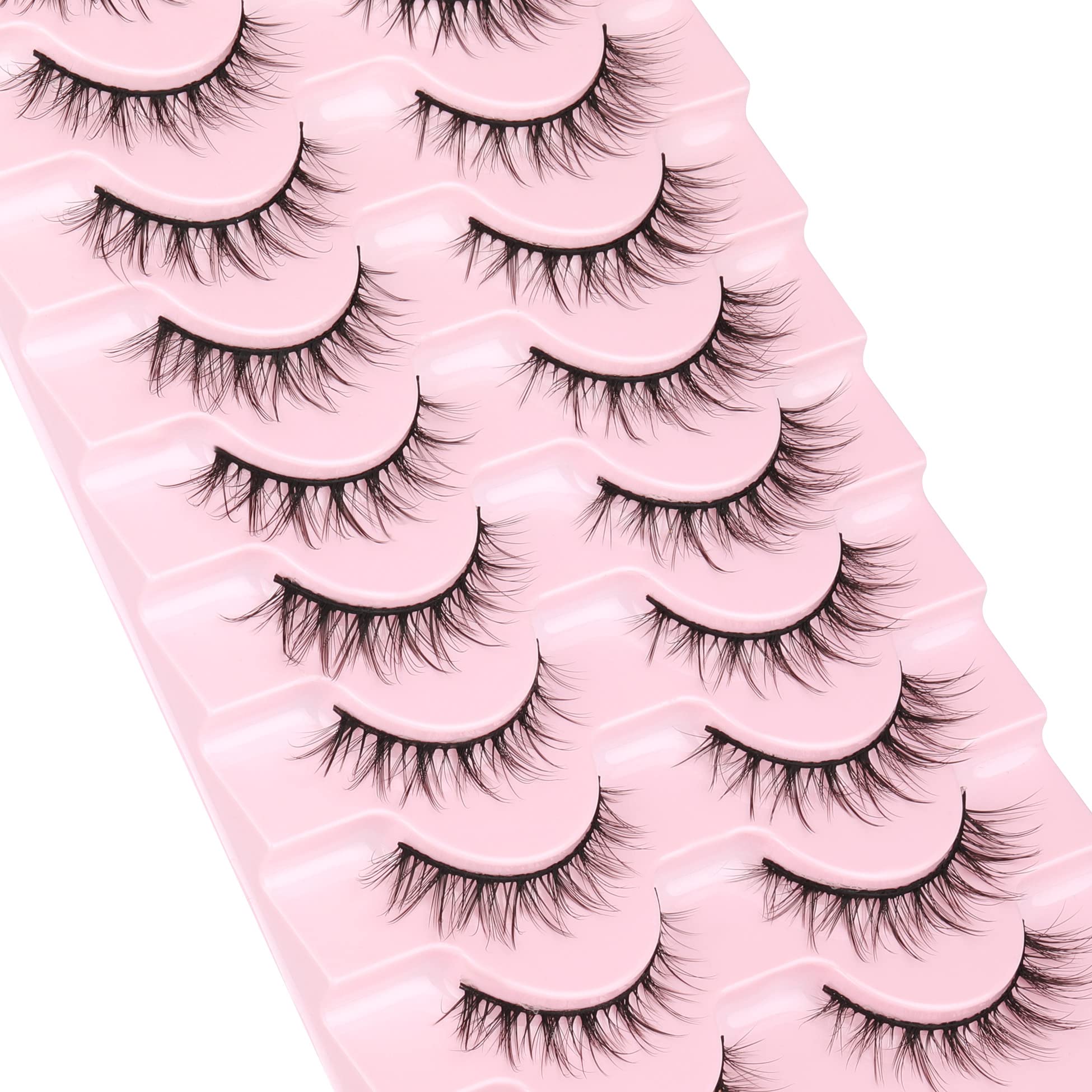 False Eyelashes Natural Lashes Look 10 Pairs 3D Wispy Lashes 11mm Short Mink Lashes Extensions Fake EyeLash Pack by EYDEVRO