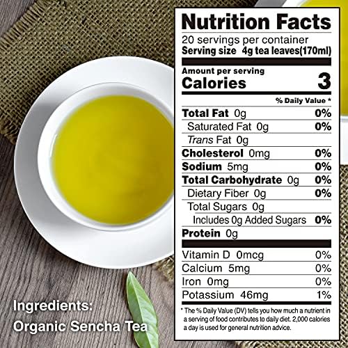 Green Tea leaves Sencha, JAS Certified Organic, Japanese Tea, Uji-Kyoto, 80g Bag 【YAMASAN】