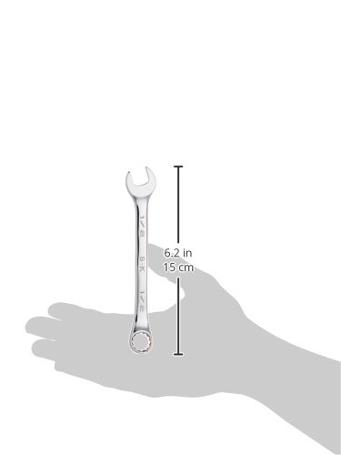 SK Professional Tools 88216 12-Point Fractional Wrench - Regular, 1/2 in. Combination Chrome Wrench with SuperKrome Finish, Made in USA