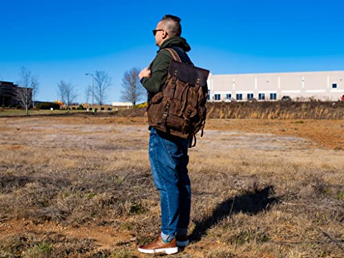olpr. Canvas and leather backpack (Brown)