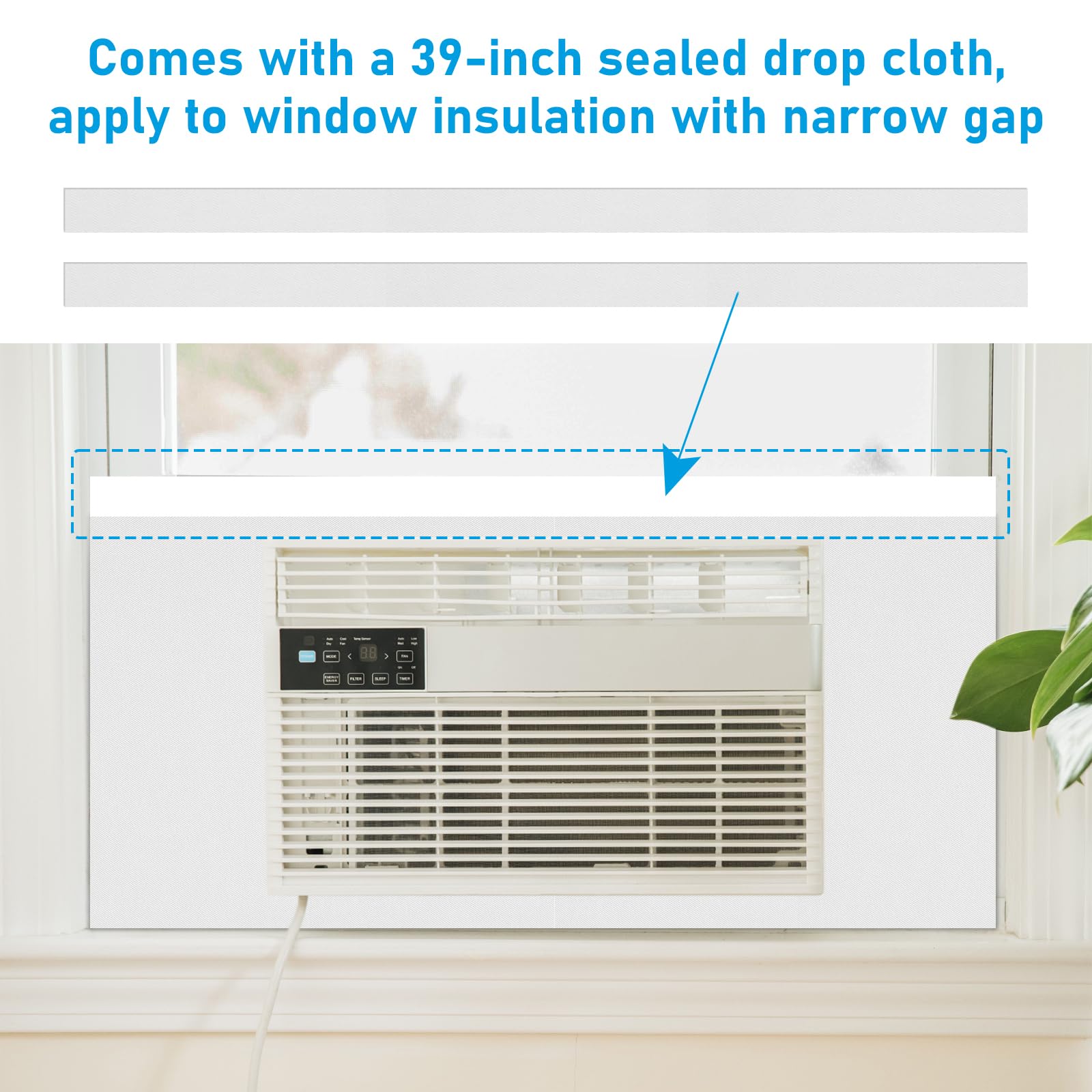 Gpaentsn AC Insulation Side Fabric Seal Vent Kit, Window Air Conditioner Seal Vent Kit with Top Seal Strip, Adjustable