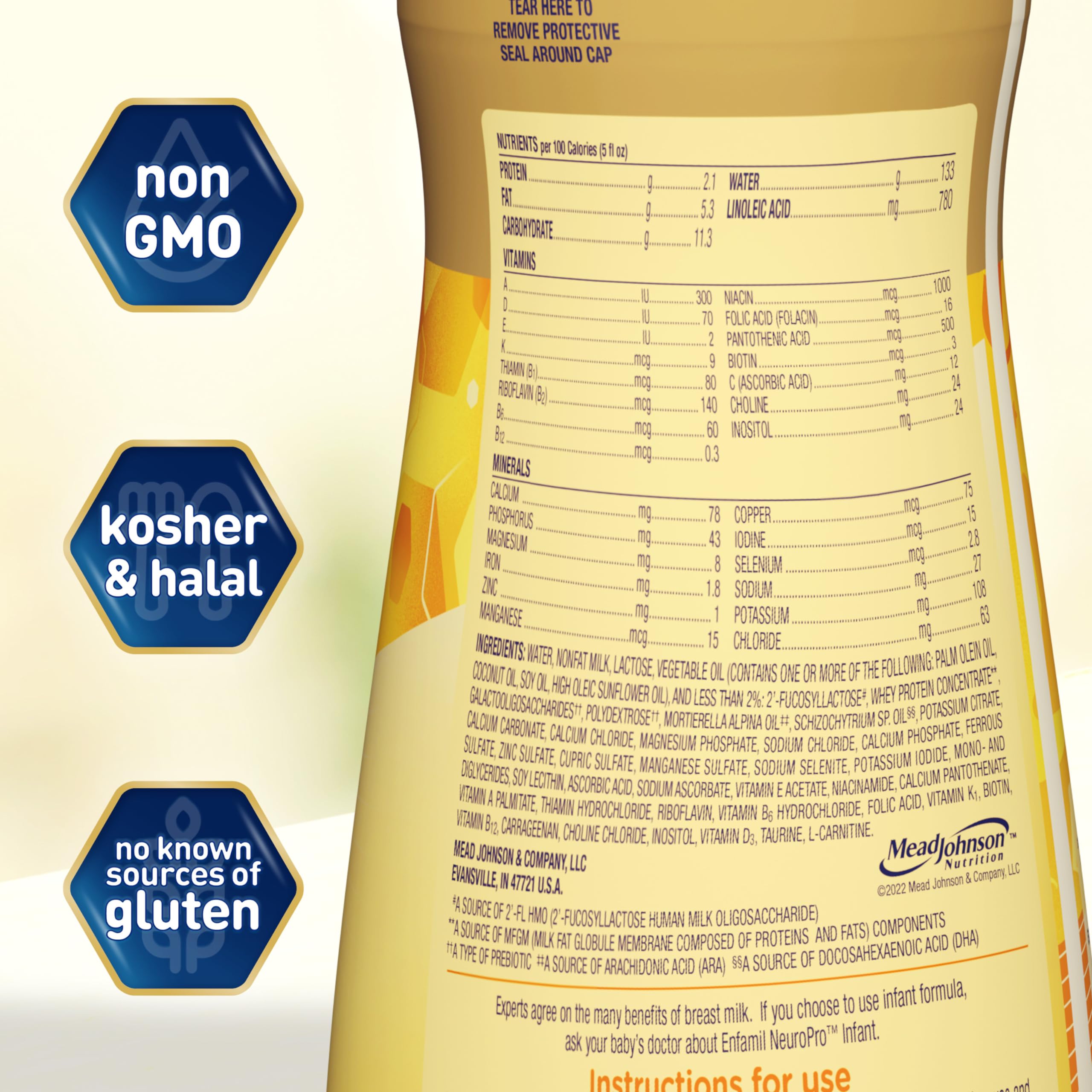 Enfamil NeuroPro Baby Formula, MFGM* 5-Year Benefit, Expert-Recommended Brain-Building Omega-3 DHA, Exclusive Immune Supporting HuMO6 Blend, Ready-to-Feed Infant Formula, Liquid, 32 Fl Oz