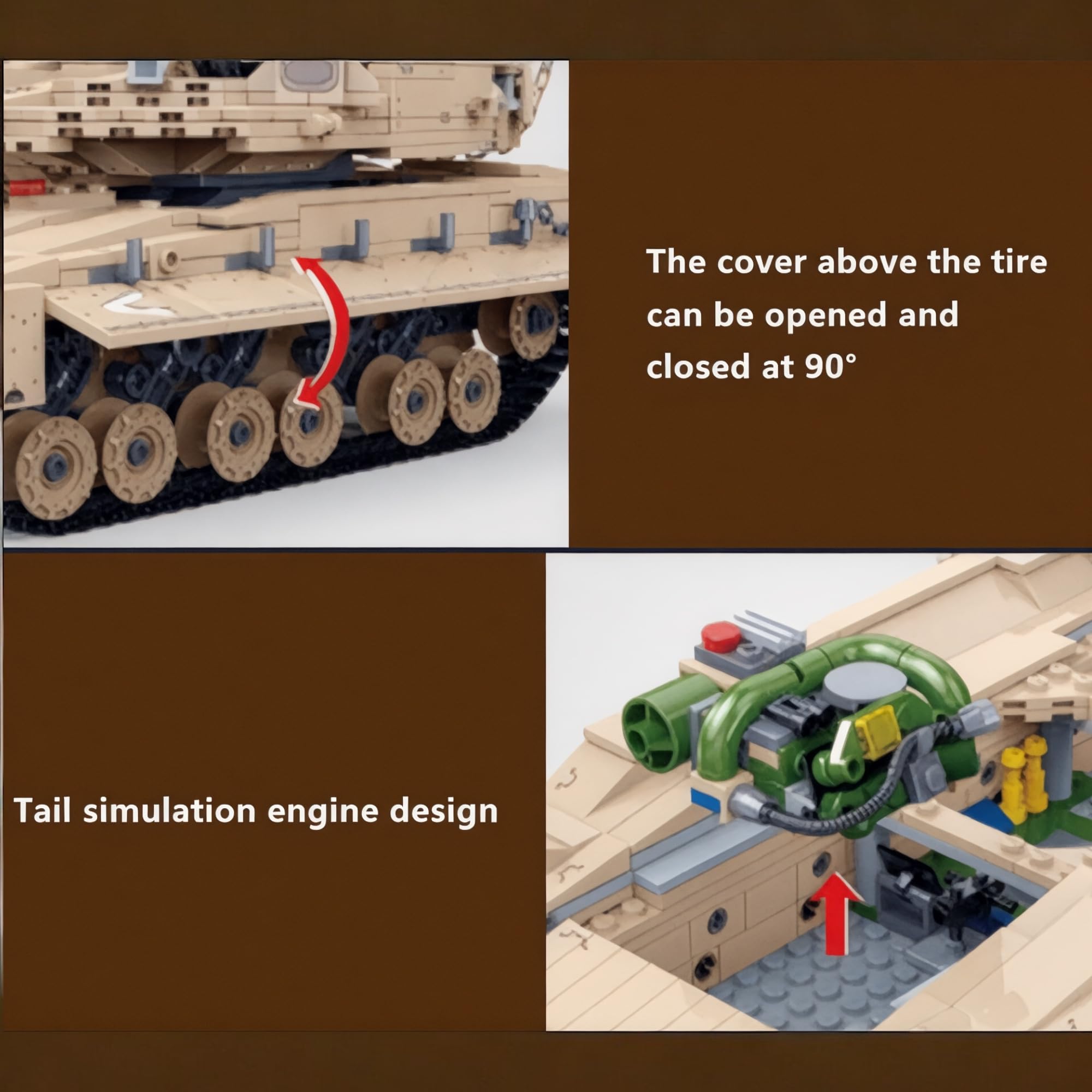 General Jim's Israeli Merkava MK 4M Main Battle Tank Building Block Set β 1,540 Pieces β Detailed Medium Tank Model Compatible with Major Brands