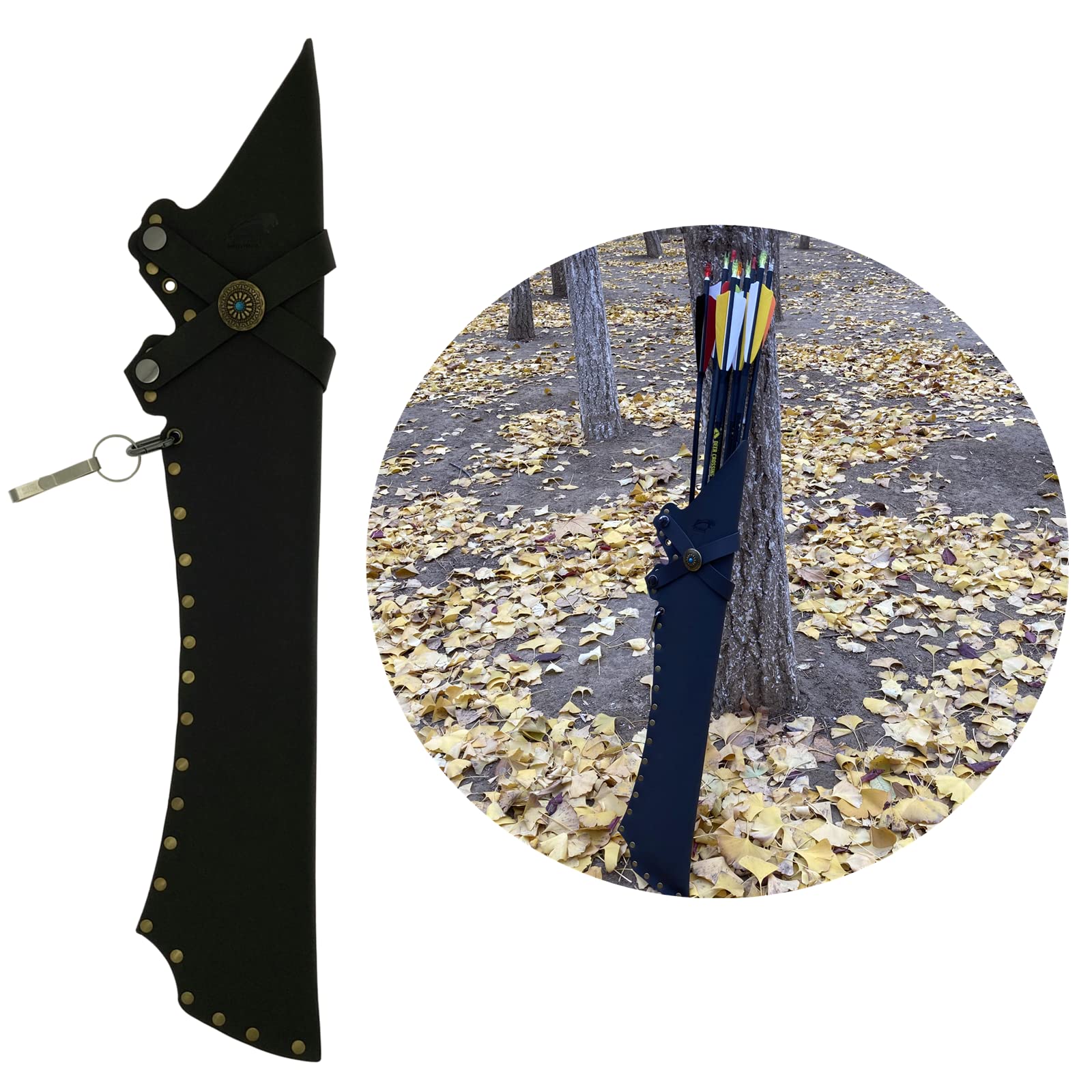 Gemilla Archery Arrow Quiver, Lightweight Arrow Holder, Vintage Design Quivers for Arrows Bow Hunting Targeting (Brown)