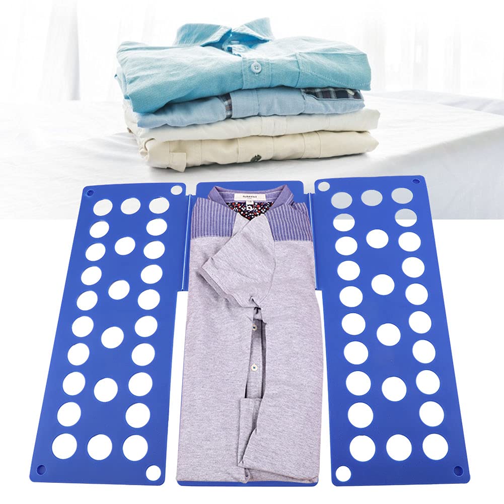 GLOGLOW Clothes Folder, 3 Steps Fast Efficient Folding Board T Shirt Folder Assemblable Clothing Folders Boards for Pants Towels Shirt Folder Clothes (Blue)