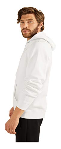 GUESS Men's Essentials Roy Hoodie, Pure White, Large
