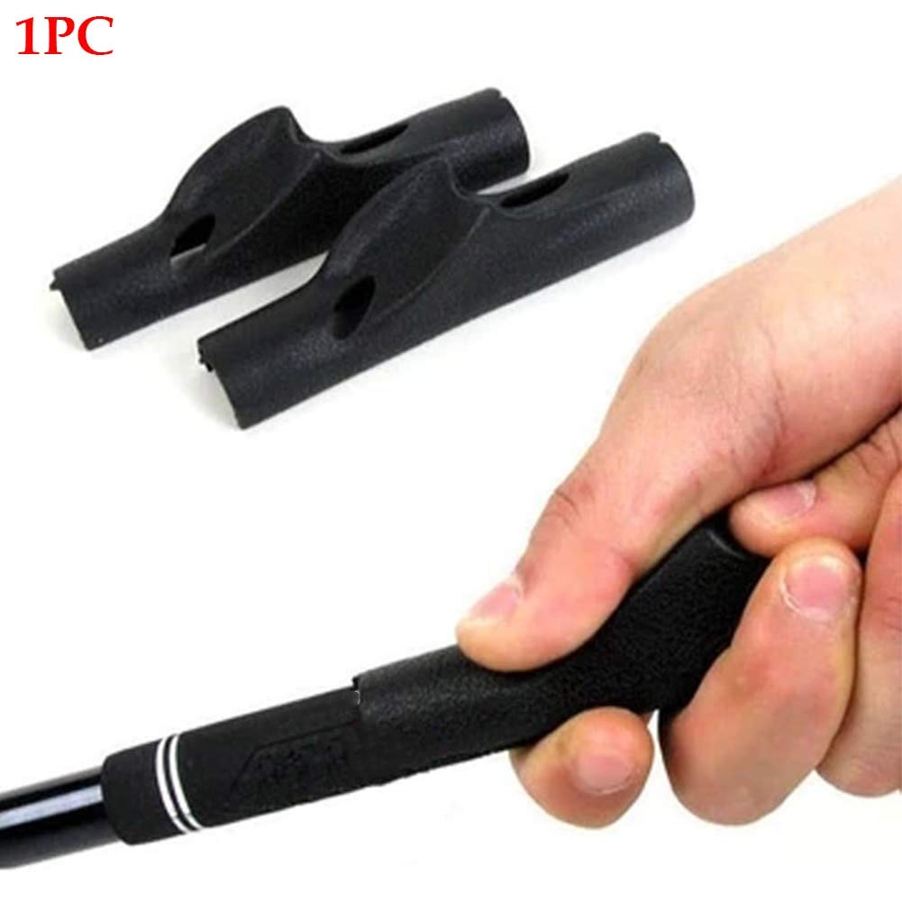 Faddare Golf Club Grip, Rubber Golf Training Aid Golf Club Handle Practicing Swing Training Aid Putter, Golf Posture Training Aid Correction Tool for Men Women(Black)