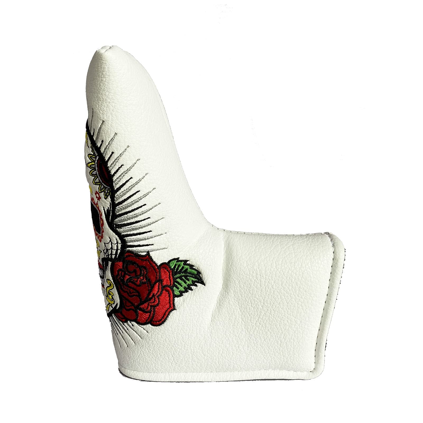 Golf Putter Head Cover Embroidered Headcover with Magnetic Closure for Scotty Cameron Odyssey, (Rose Skull) Blade