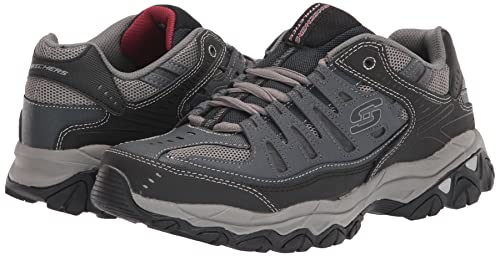 Skechers mens Afterburn Memory Foam Lace-up fashion sneakers, Navy, 10.5 X-Wide US
