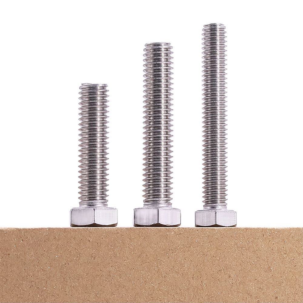 M8-1.25 x 70mm (10 pcs) Hex Head Bolts, 304 Stainless Steel 18/8, Hexagon Head Bolts, Full Thread Coverage, Coarse Thread, Strong, Durable, Thread Size Ranges from 3mm to 20mm Head Bolts, DIN933