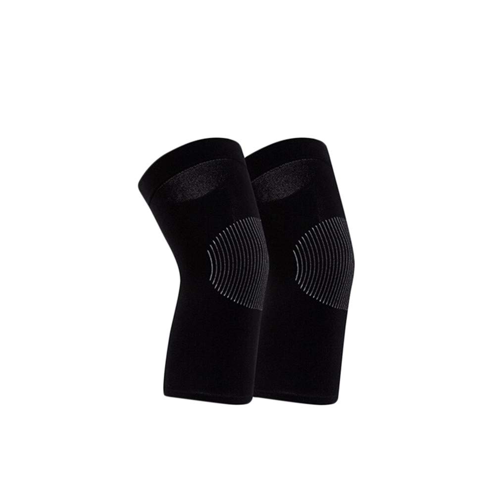 Fpoqbod Professional Knee Brace Knitted Pressure Knee Support Support Injury Pressure Protection Gel Pads for Knee Support (Black)