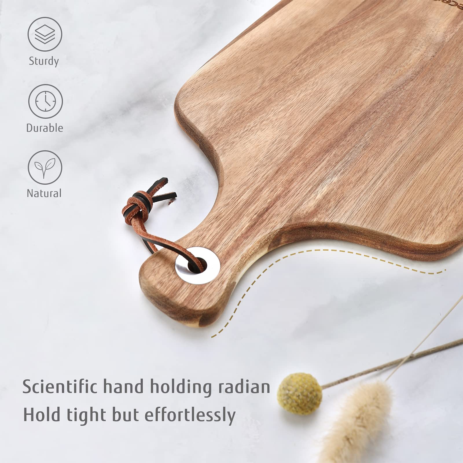 hecef Upgrade Bigger Cheese Board set of 4, a Bigger Acacia Wood Cheese Plate & 4 Pcs Cheese Knives, Charcuterie Platter Cheese Serving Tray for Cheese Cake Appetizers, Housewarming Gift Mothers Day
