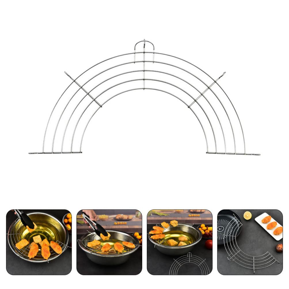 Hemoton Drain Rack Clothes Drying Rack Wok Griddle Grill Tool Wire Rack for Baking Sink Drying Rack Cooling Stainless Steel Drain Oil Rack Grill Rack Frying Oil Filter Rack Food Rack Fried