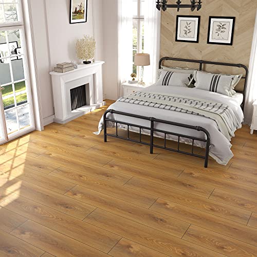 VEELIKE 12-Pack 6''x36'' Peel and Stick Floor Tile Bathroom Waterproof Natural Brown Wood Look Vinyl Plank Flooring Self Adhesive Removable Wood Vinyl Flooring Planks for Bedroom Kitchen Basement