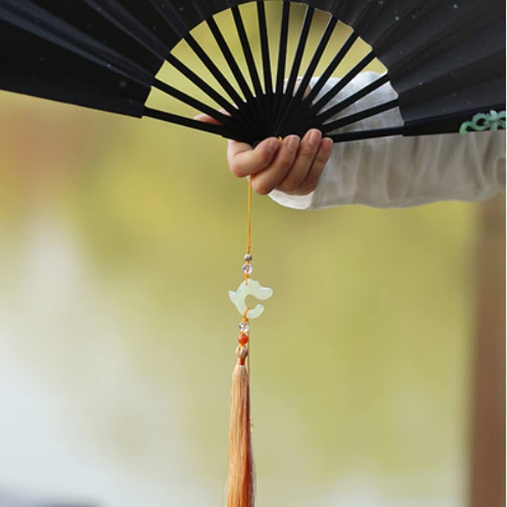Folding Fan Hand Fan Boy Domineering Folding Fan Chinese Style Ancient Costume Retro Hanfu Accessories Hand Fan (Color : A, Size : 33CM)