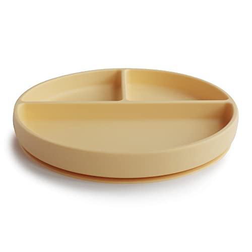 mushie Silicone Suction Plate | BPA-Free Non-Slip Design (Daffodil)