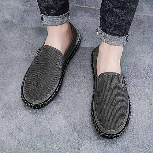 FASDNENDYS Men Low Top Casual Walking Shoes Canvas Shoes Men Casual Work Shoes Grey