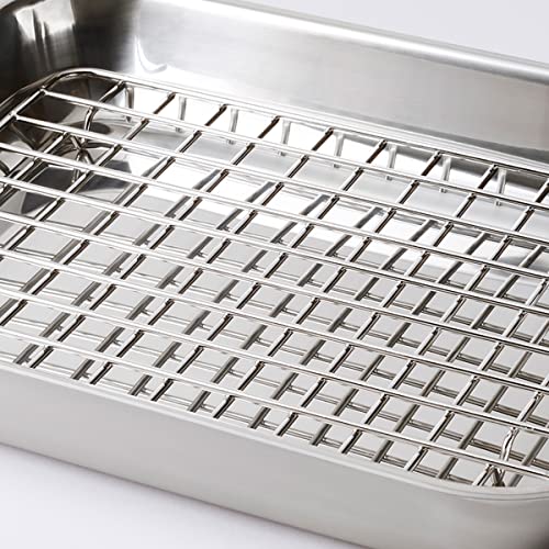 GreenPan X Food 52 Five-Two Essentials, Tri-Ply Stainless Steel 12" Roaster with Roasting Rack, PFAS-Free, Multi Clad, Induction, Dishwasher Safe, Oven Safe, Silver