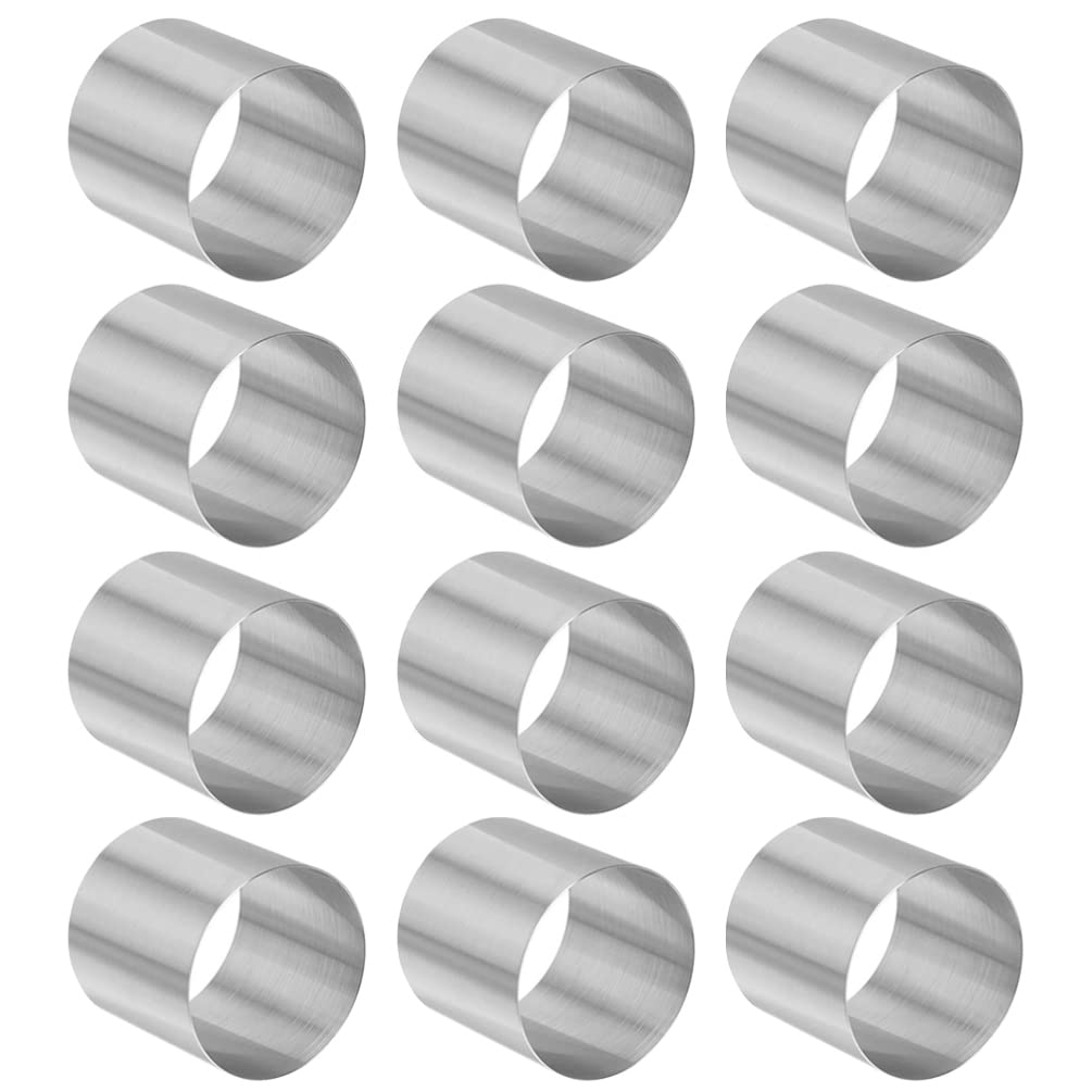 Hemoton Cutter Cake Rings 12 Pcs Round Cake Stainless Steel Cake Ring Mousse Mini Fondant Cheese Baking Pastry Rings Salad Dessert Cake Decorating Tools 5cm Cake Mousse Rings