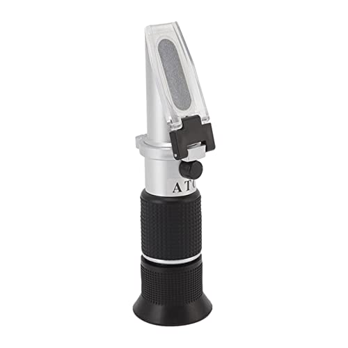 Kadimendium Refractometer Meter, Plastic Aluminum Calibration Screw High Accuracy Brix Refractometer for Food Industry