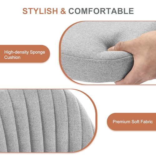 Office Chair Cute Desk Chair, Modern Fabric Home Office Desk Chairs with Wheels, Mid-Back Armless Vanity Swivel Task Chair for Small Space, Living Room, Make-up, Studying