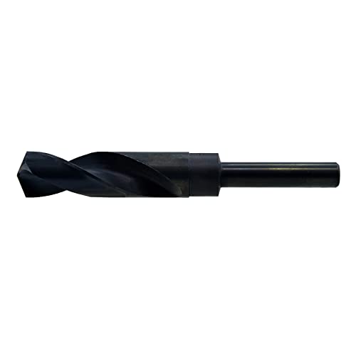MAXTOOL 55/64" Silver and Deming Drill Bits HSS M2 S & D Drill Bits Prentice Twist Drills Black Oxide 1/2" Reduced Shank 6" OAL; SD02B00R055