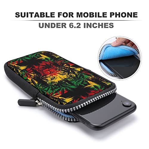 Jamaica Rasta Lion Cell Phone Purse Lightweight Cross-body Shoulder Bag Card Wallet for Women Men
