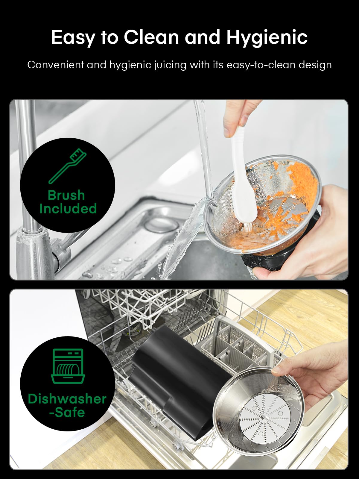 Juicer Machines, 600W Centrifugal Juicer Extractor with Wide Mouth 3” Feed Chute, 1200W Peak Power for Hard & Soft Fruit Vegetable, Easy to Clean, Stainless Steel, Silver