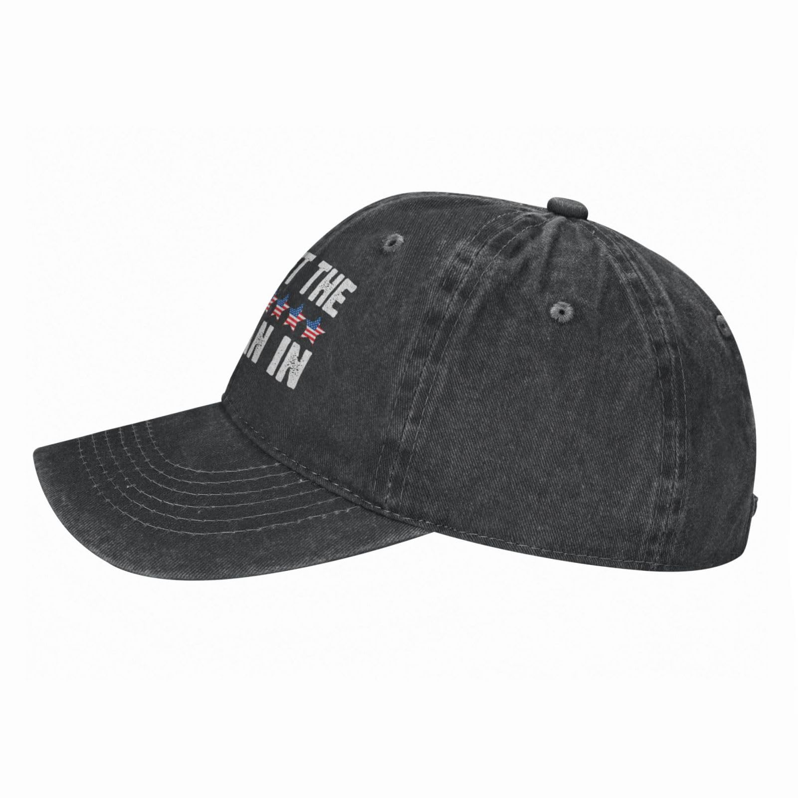 Generic Don't let The Old Man in Vintage American Flag Hat Vintage Washed Cap Adjustable Strap for Men Women t Shirt tee Shirts Flag, Black 1
