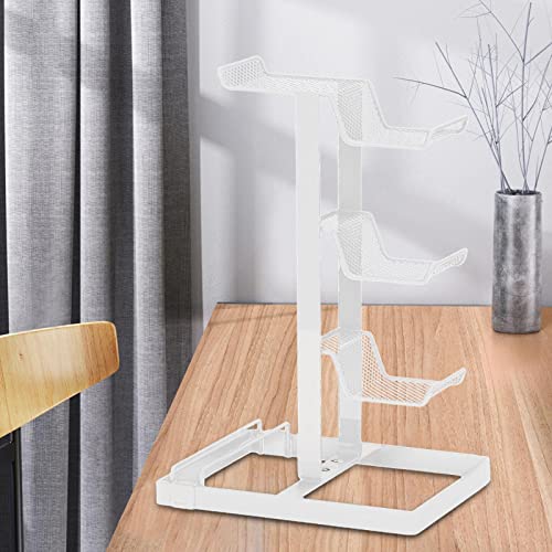 KOZEEY Universal Gaming Headset Stand Stable Tabletop Organizer Phone Mount Metal Headphone Rack Headset Holder Hanger for Game Console Accessories, White
