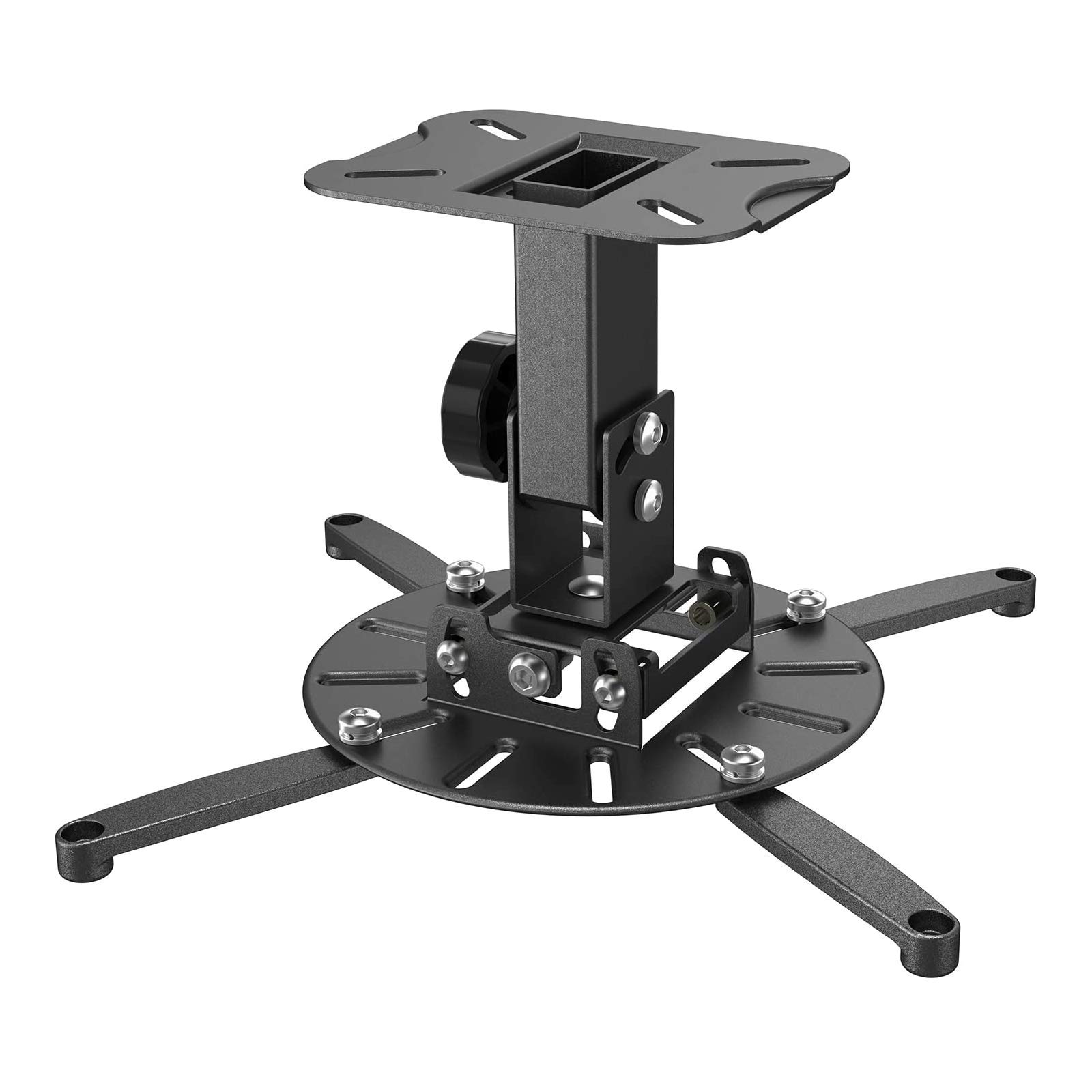 Gibbon Mounts Universal Ceiling Projector Adjustable Low Profile Swivel Tilt Mount Hanger with 360-degree Rotatable Head, Extendable Arms, Easy to Assemble, Black