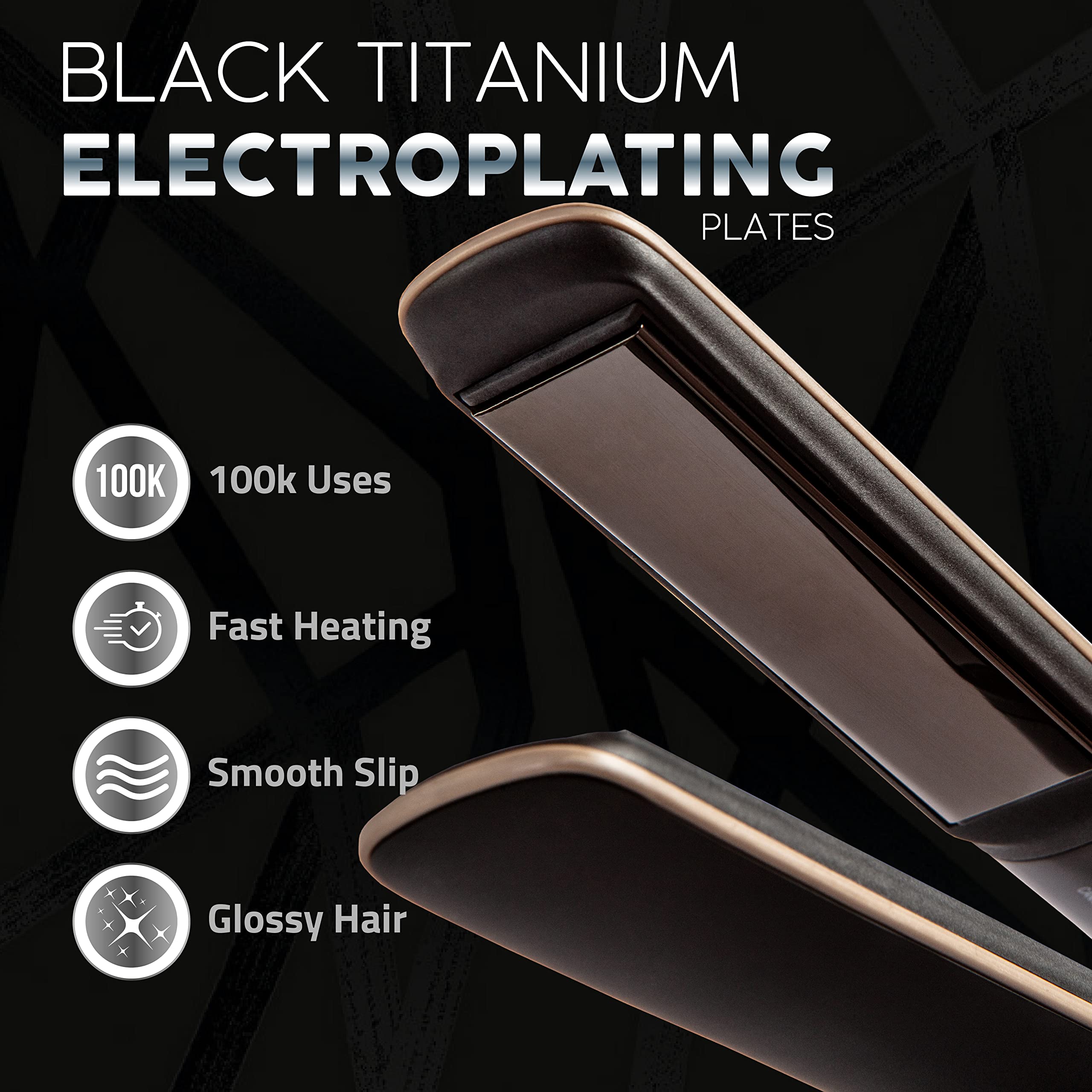Fagaci Titanium Flat Iron with MCH Super Fast Heating, Touchscreen Operation, Professional Flat Iron Hair Straightener for Thick Hair | Titanium Hair Straightener, Plancha de Cabello Professional